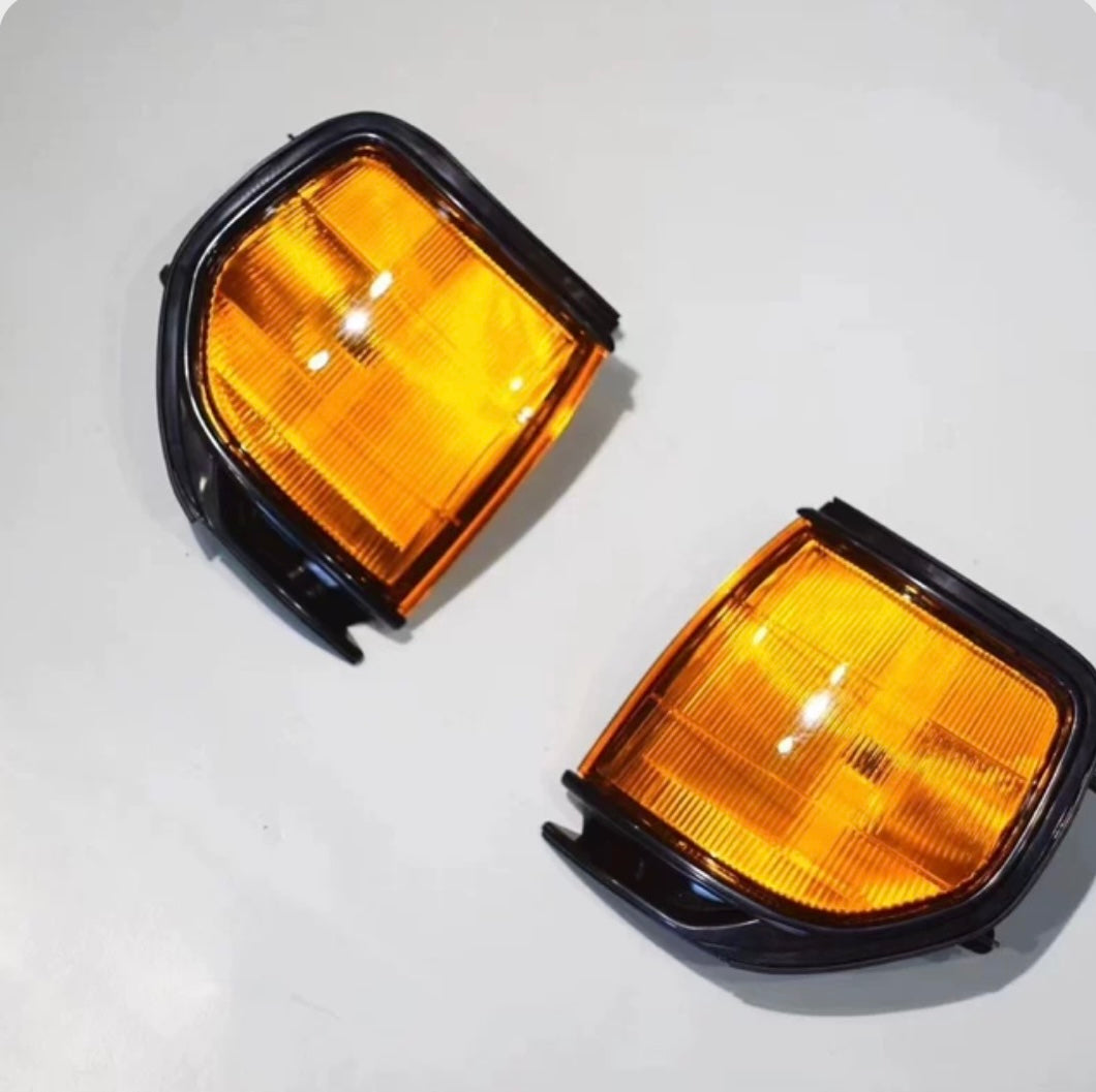 Black Bezel Corner Light Amber/Clear for Toyota Land Cruiser LC80 seri ...